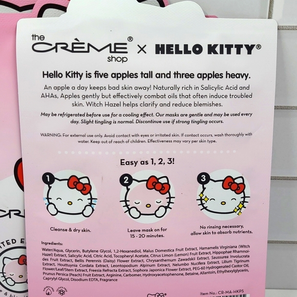 Hello Kitty | Skincare | New Hello Kitty Creme Shop Sheet Masks Limited ...